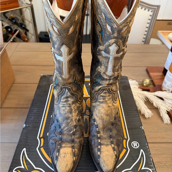 Dan Post | Shoes | Dan Post Cowboy Boots With Cross Design | Poshmark